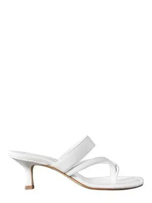 Manolo Blahnik Susa 50 Leather Sandals - White