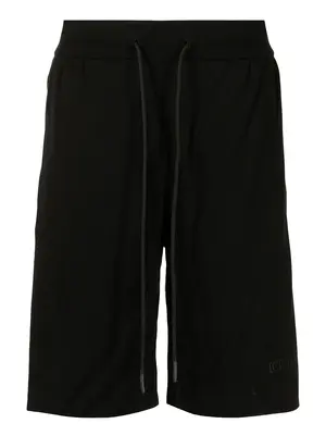 Iceberg Drawstring-waist Track Shorts - Black