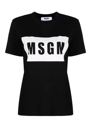 MSGM Logo-print Cotton T-shirt - Black
