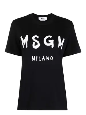 MSGM Logo-print Short-sleeved T-shirt - Black