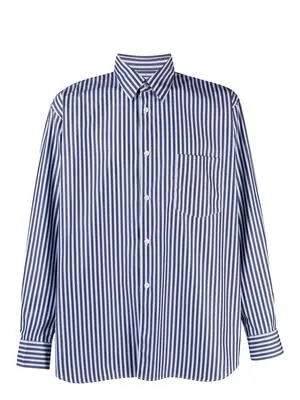 Comme Des Garçons Striped Button-up Shirt - Blue