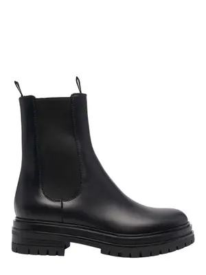 GIANVITO ROSSI Chunky Leather Chelsea Boots - Black