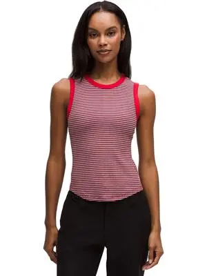 Lululemon Hold Tight Crewneck Tank Top - Surround Stripe Oxford Red White