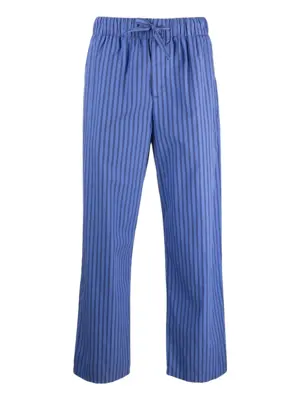 TEKLA Verneuil Stripe-pattern Pajama Trousers - Blue