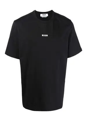 MSGM Logo-print Cotton T-shirt - Black