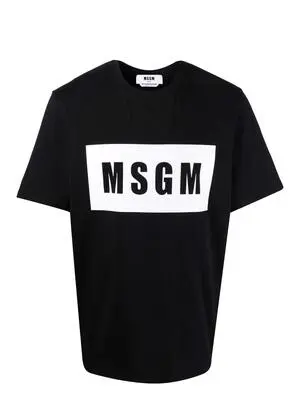 MSGM Logo-print Cotton T-shirt - Black