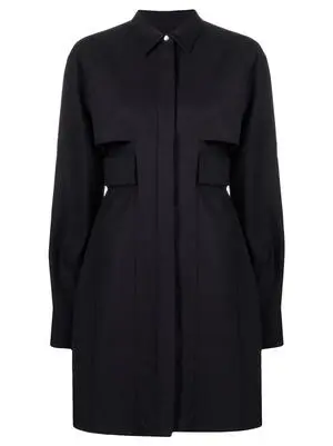 Givenchy Graphic Cut-out A-line Shirt Dress - Black