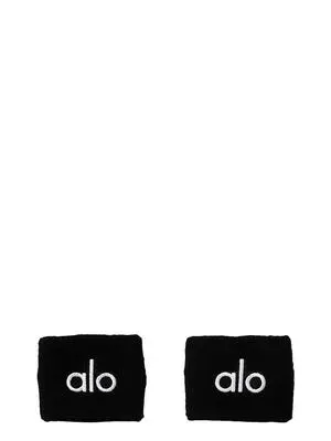 Alo Yoga ALO Glow Terry Wristband 2-Pack Black