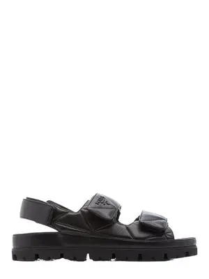 Prada Quilted Nappa Leather Sandals - Black
