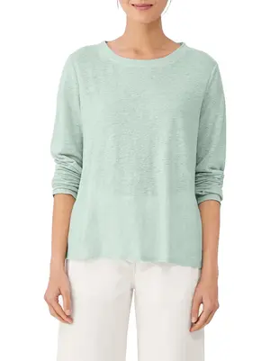 Eileen Fisher Eileen Fisher Organic Linen Long Sleeve T-Shirt Absinthe