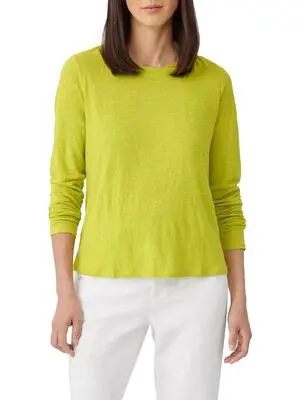 Eileen Fisher Eileen Fisher Organic Linen Long Sleeve T-Shirt Citron