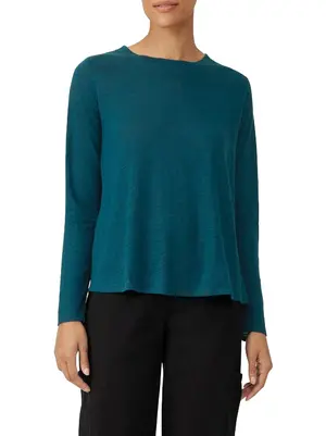 Eileen Fisher Eileen Fisher Organic Linen Long Sleeve T-Shirt Pacific