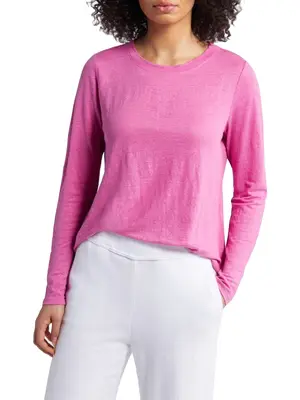 Eileen Fisher Eileen Fisher Organic Linen Long Sleeve T-Shirt Tulip