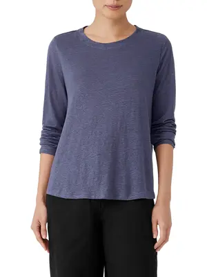 Eileen Fisher Eileen Fisher Organic Linen Long Sleeve T-Shirt Twilight