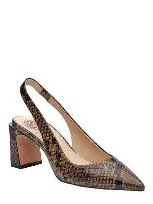 Vince Camuto Vince Camuto Hamden Pointed Toe Slingback Pumps Military Green Python