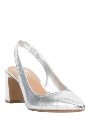 Vince Camuto Hamden Pointed Toe Slingback Pumps - Silver
