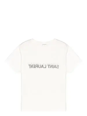 Saint Laurent Reverse T-shirt In Black - Naturel & Noir