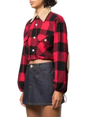 ROMEO HUNTE Lucy Flannel Cropped Jacket - Red