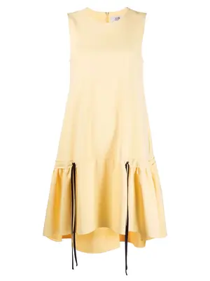 Victoria Beckham Ruffle-hem Poplin Dress - Yellow