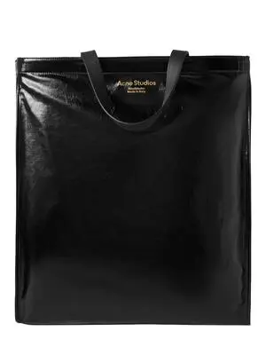 Acne Studios Leather-trimmed Coated-twill Tote - Black