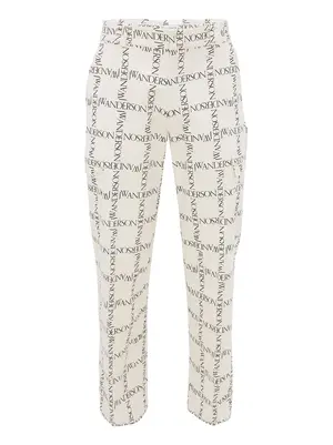 JW Anderson Logo-print Straight-leg Trousers - White