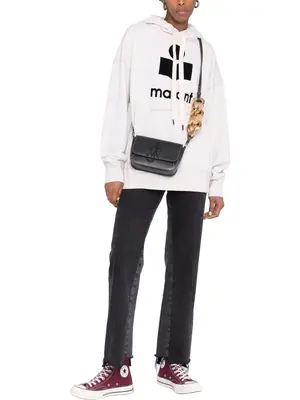 MARANT ETOILE Mansel Logo-print Hoodie - Neutrals