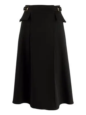 Elisabetta Franchi Flap-pocket A-line Skirt - Black
