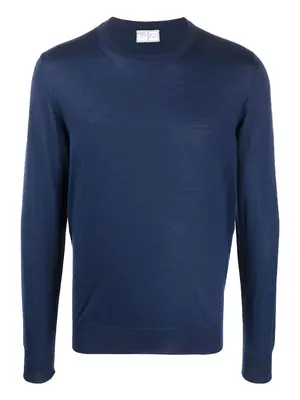 Fedeli Rib-trimmed Jumper - Blue