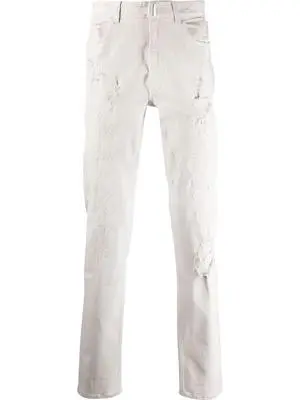 Givenchy Distressed-effect Slim-fit Jeans - White