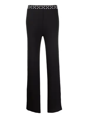 Off-White Arrows Waistband Ribbed Trousers - Black