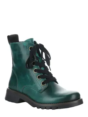 Fly London FLY London Ragi Combat Boots Shamrock Green Rug