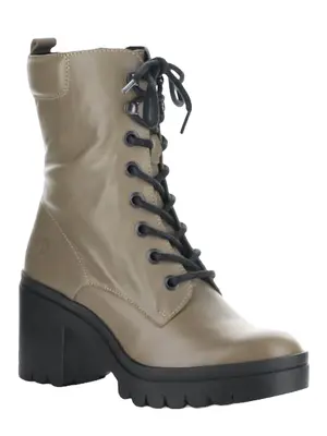 Fly London Fly London Tiel Leather Combat Boots 007 Taupe Dublin