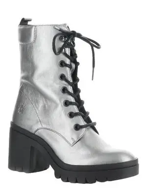 Fly London Fly London Tiel Leather Combat Boots 017 Plomo Dublin