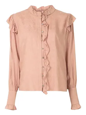 OLYMPIAH Azteca Ruffled Shirt - Pink