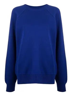 BARRIE Crewneck Cashmere-cotton Sweatshirt - Blue
