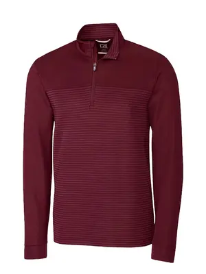Cutter & Buck Cutter & Buck Traverse Stripe Quarter Zip Pullover Bordeaux