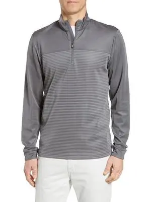 Cutter & Buck Traverse Stripe Quarter Zip Pullover - Elemental Grey
