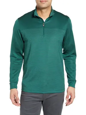 Cutter & Buck Cutter & Buck Traverse Stripe Quarter Zip Pullover Hunter