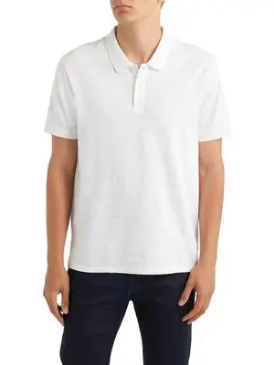 Vince Cotton Slub Jersey Polo - Optic White