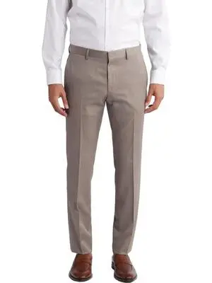 BOSS Genius Slim Fit Wool Suit Pants - Light Beige