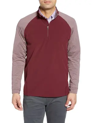 Cutter & Buck Cutter & Buck Response Hybrid Overknit Quarter Zip Pullover Bordeaux