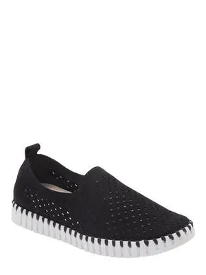 ILSE JACOBSEN Ilse Jacobsen Tulip Perforated Slip-On Sneaker Black On White Sole