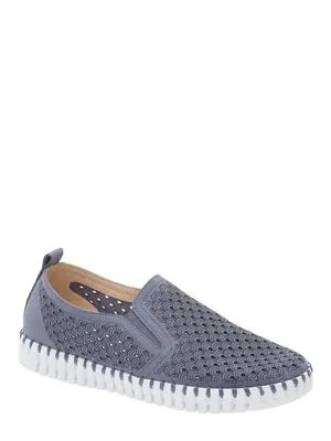 ILSE JACOBSEN Ilse Jacobsen Tulip Perforated Slip-On Sneaker Grey Blue