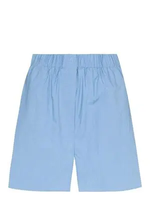 THE FRANKIE SHOP Logo-embroidered Organic Cotton Shorts - Blue
