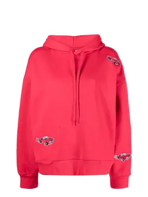Natasha Zinko Car Embroidered Hoodie - Red