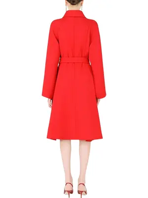 Dolce & Gabbana Belted A-line Trench Coat - Red