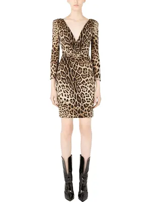 Dolce & Gabbana Leopard-print Mini Dress - Neutrals