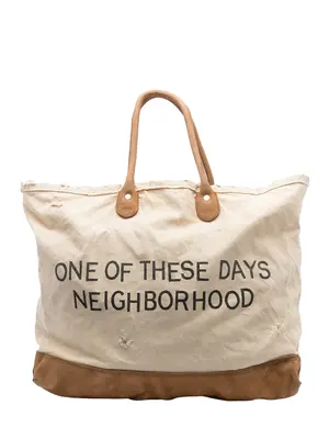 NEIGHBORHOOD Graphic-print Canvas Tote - Neutrals