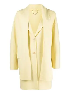 FERRAGAMO Single-breasted Virgin Wool Blazer - Yellow