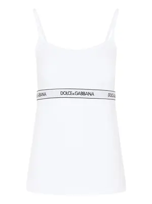 Dolce & Gabbana Logo-waistband Tank Top - White